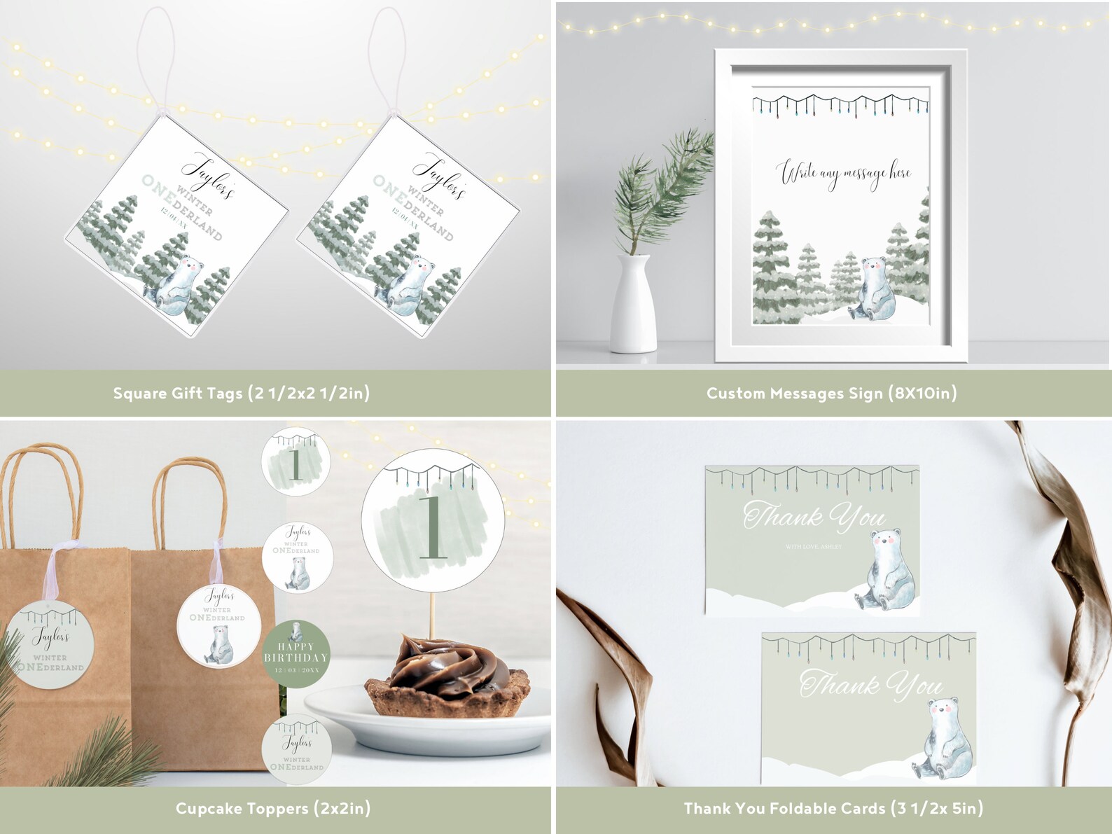 Winter Onederland First Birthday Decor Bundle, Winter Onederland ...