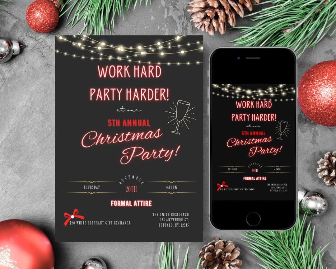 Office Christmas Party Invitation, Work Christmas Party Invitation ...
