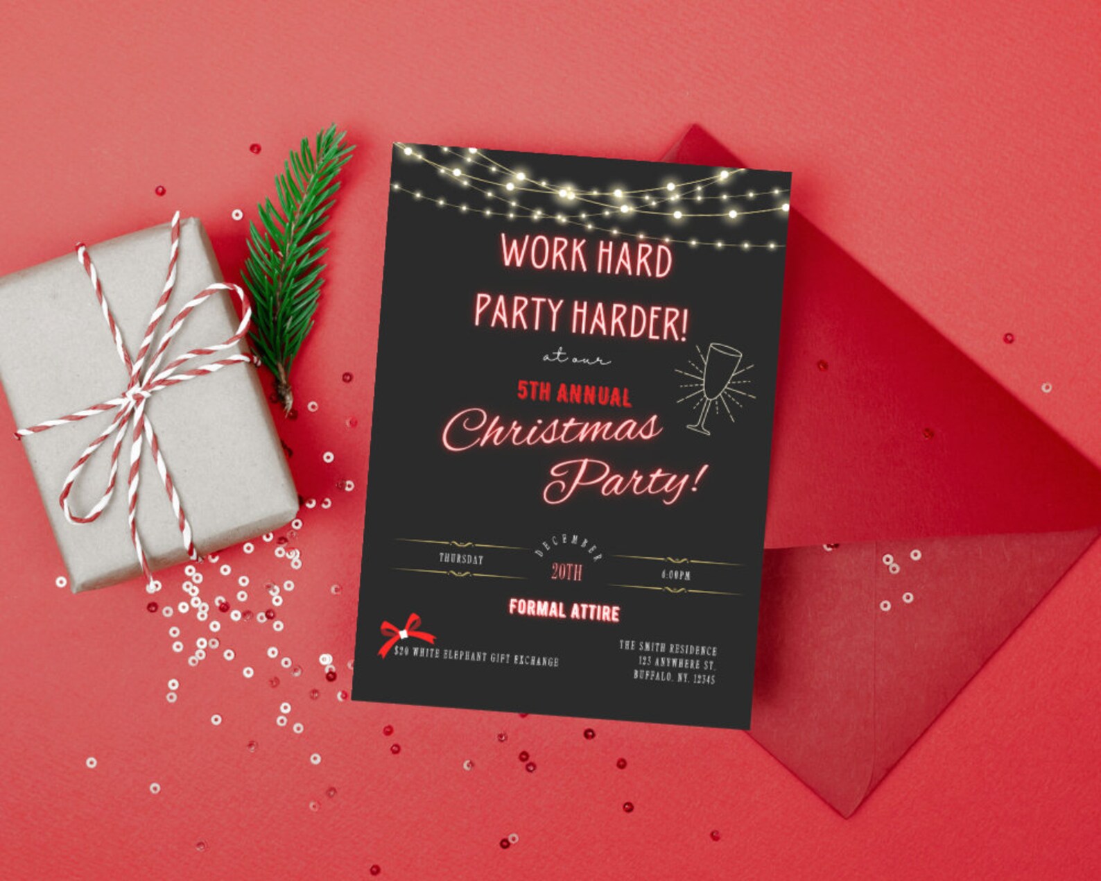 Office Christmas Party Invitation, Work Christmas Party Invitation ...