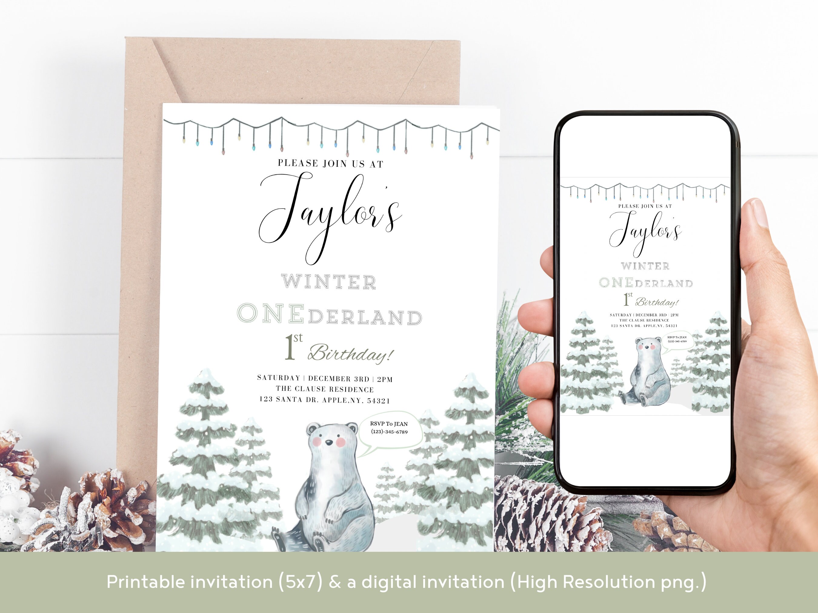 Winter Onederland First Birthday Decor Bundle, Winter Onederland ...