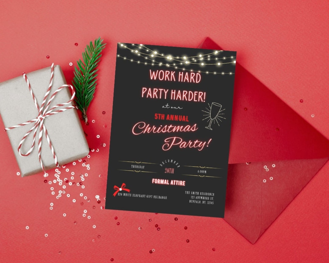 Office Christmas Party Invitation, Work Christmas Party Invitation ...