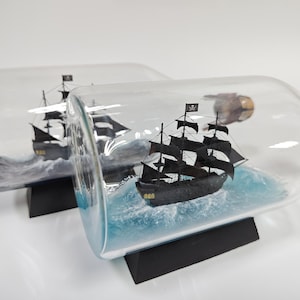 Black Pearl Ship in a Bottle Black Pearl Model Movie Prop - Etsy