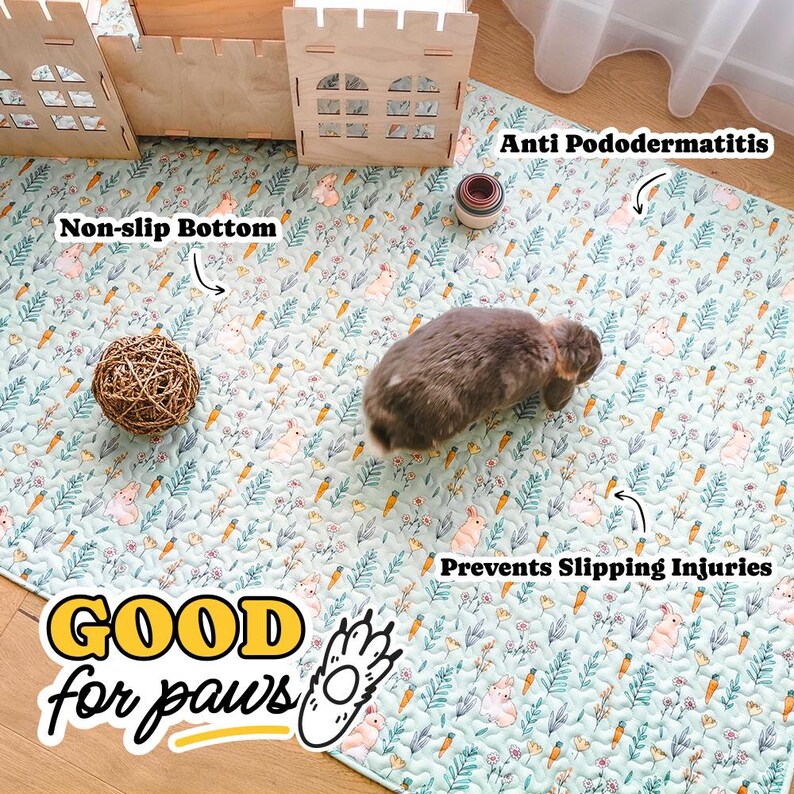 Rabbit Mats Bunny Bed, Plush Anti-slip Mat to Prevent Pododermatitis ...