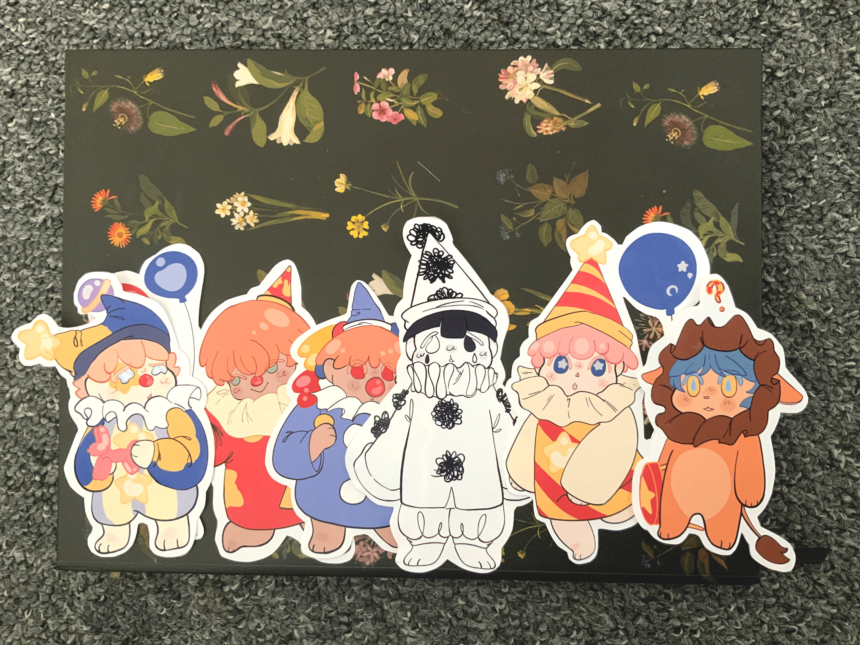 Clown O Vision Basic Set - 6pcs / 1pc Cute and Colourful Clown Stickers ...