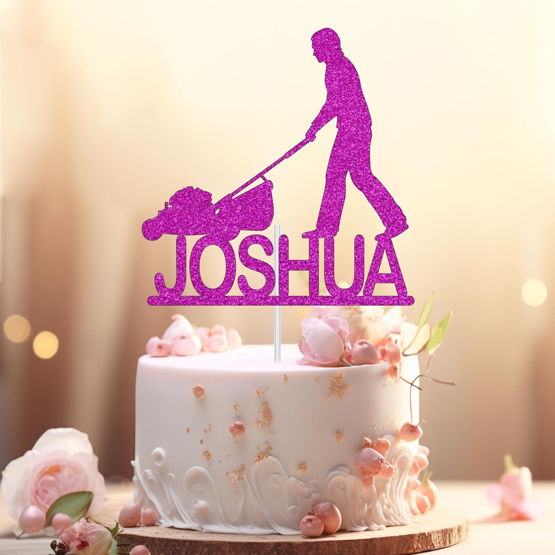 Personalised Lawnmower Birthday Cake Topper Gardening Garden Lover ...