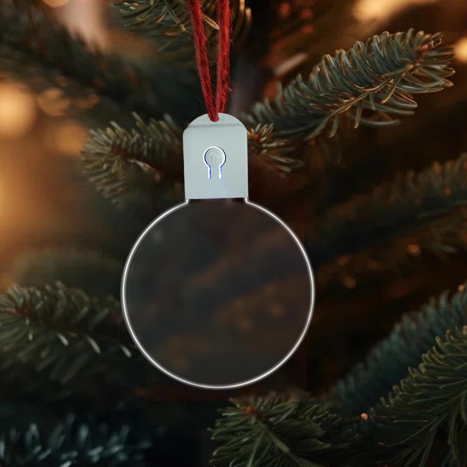 Personalised Led Christmas Bauble Light up Decoration, Hanging Name Tag ...