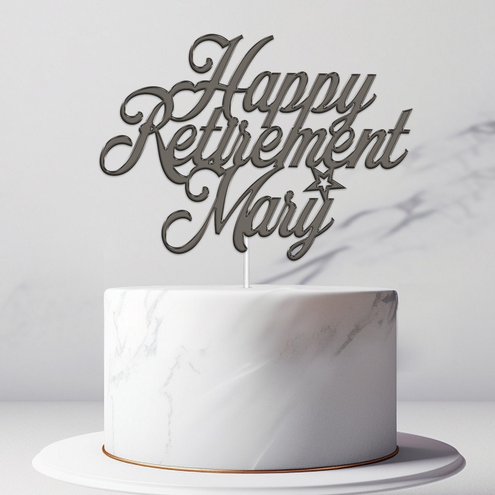 Personalised Happy Retirement Cake Topper | Custom Retirement Cake ...