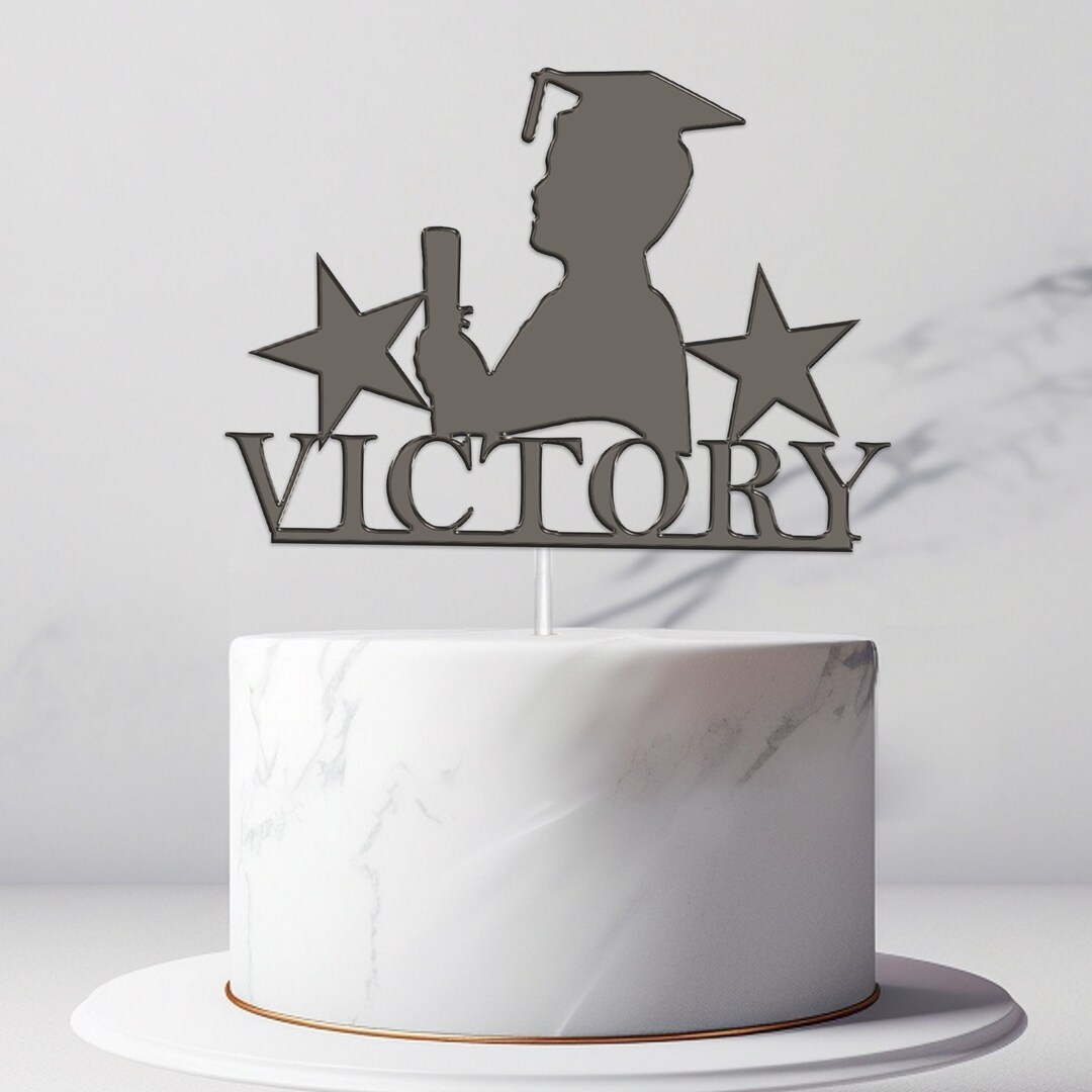 Happy Graduation Cake Topper Victory Congrats Cake Topper Graduation ...