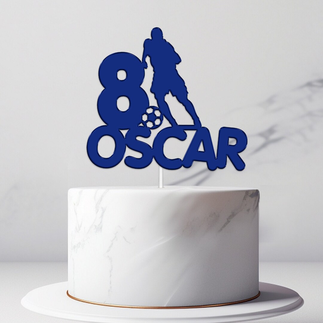 Personalised Birthday Cake Topper Custom Football Lover Acrylic Cake ...