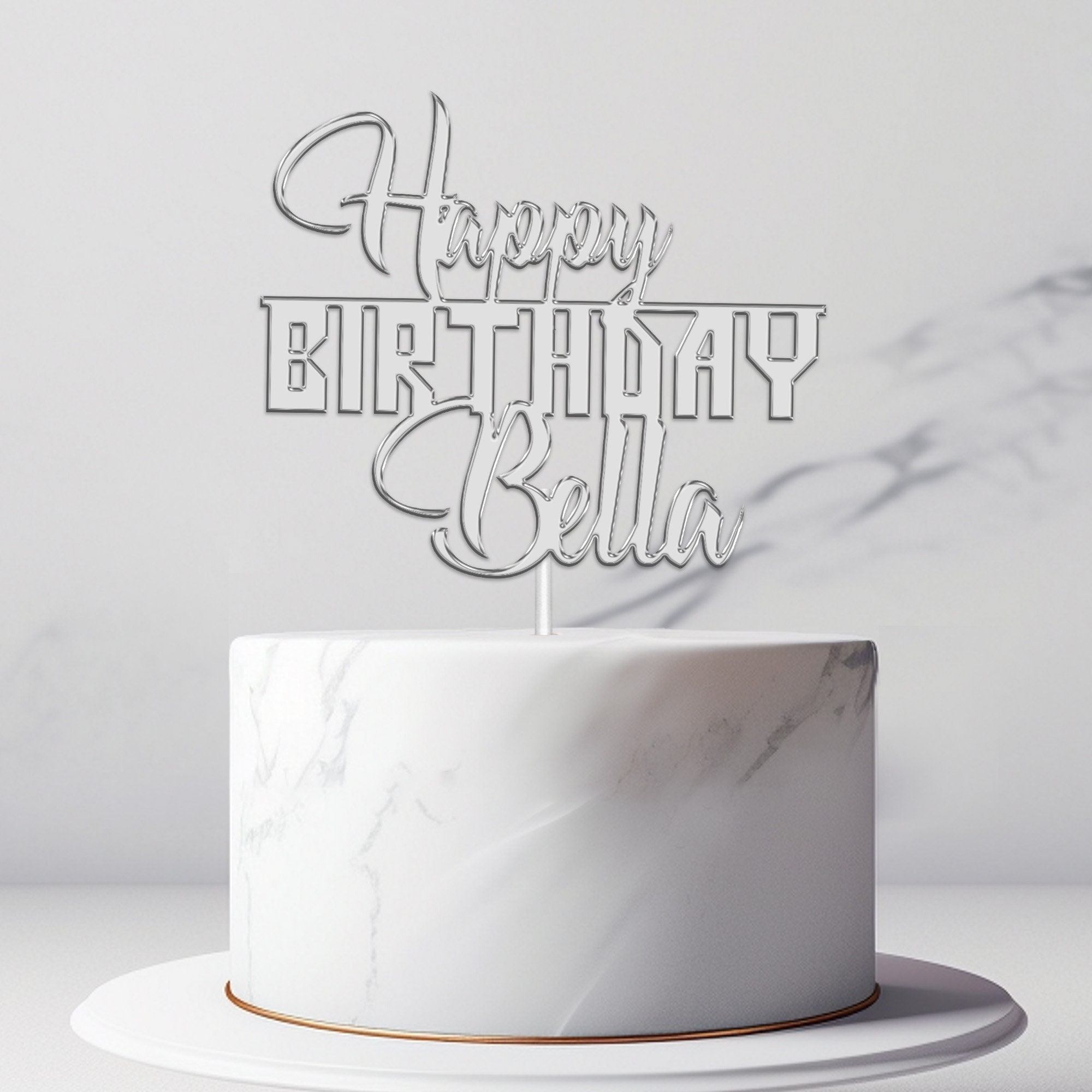 Personalised Happy Birthday Cake Topper | Custom Cake Topper | Birthday ...