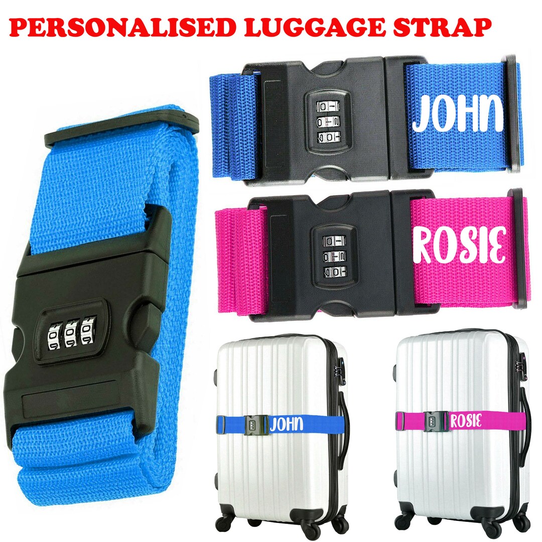 Personalised Luggage Straps Adjustable Strong Safety Travel Straps ...