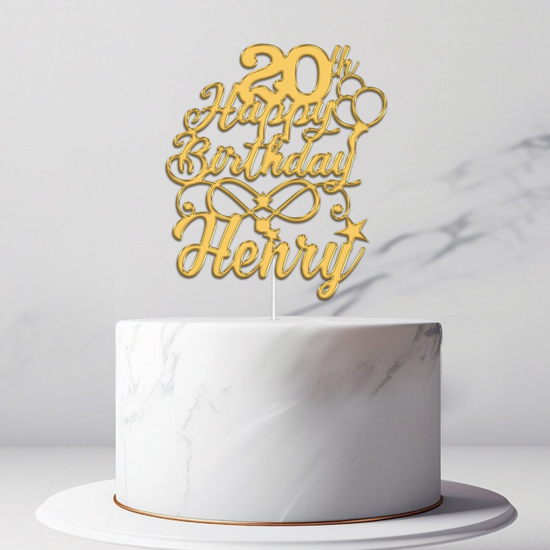 Personalised Happy Birthday Cake Topper Custom Acrylic Cake Topper ...