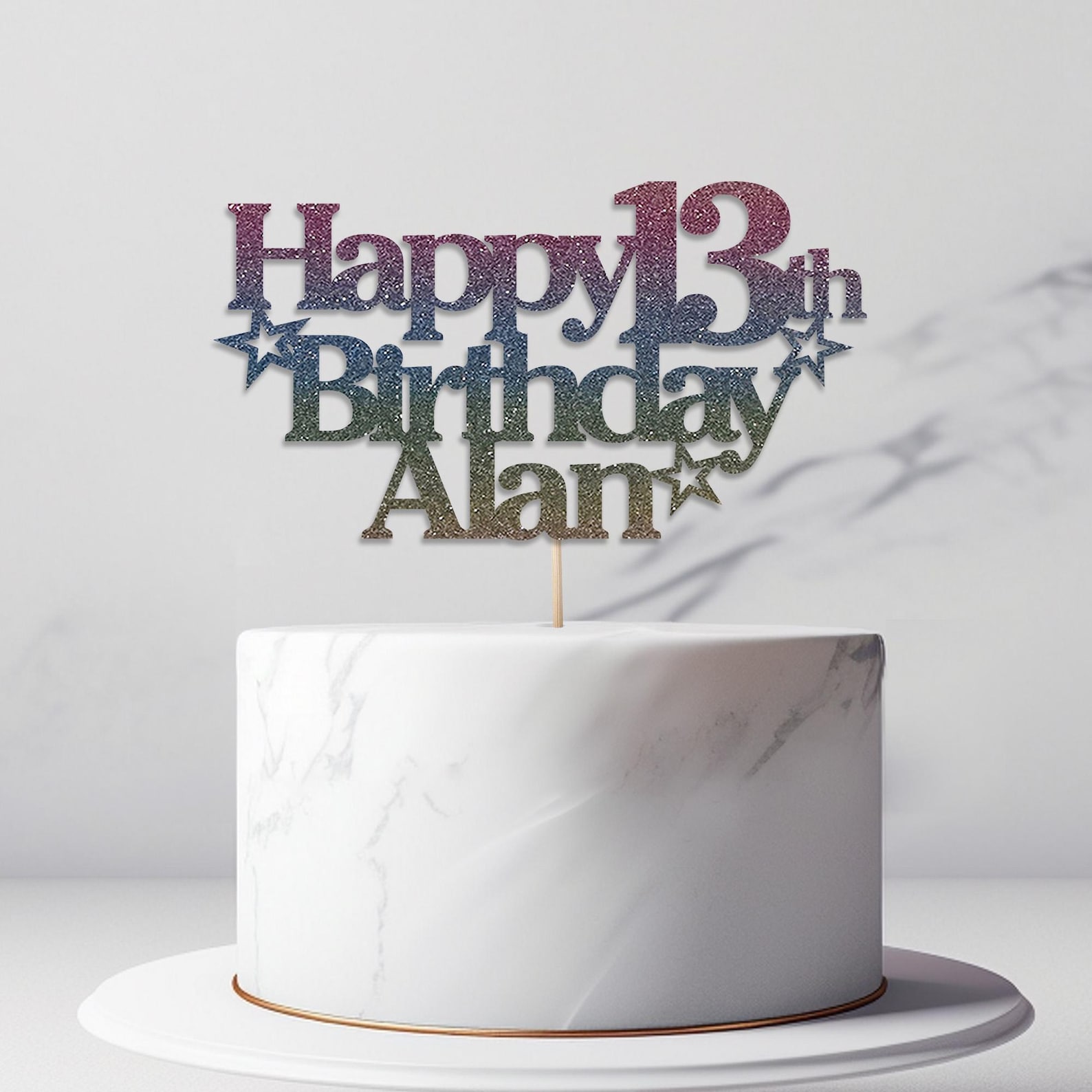 Personalised Birthday Cake Topper, Custom Happy Birthday Party Cake ...