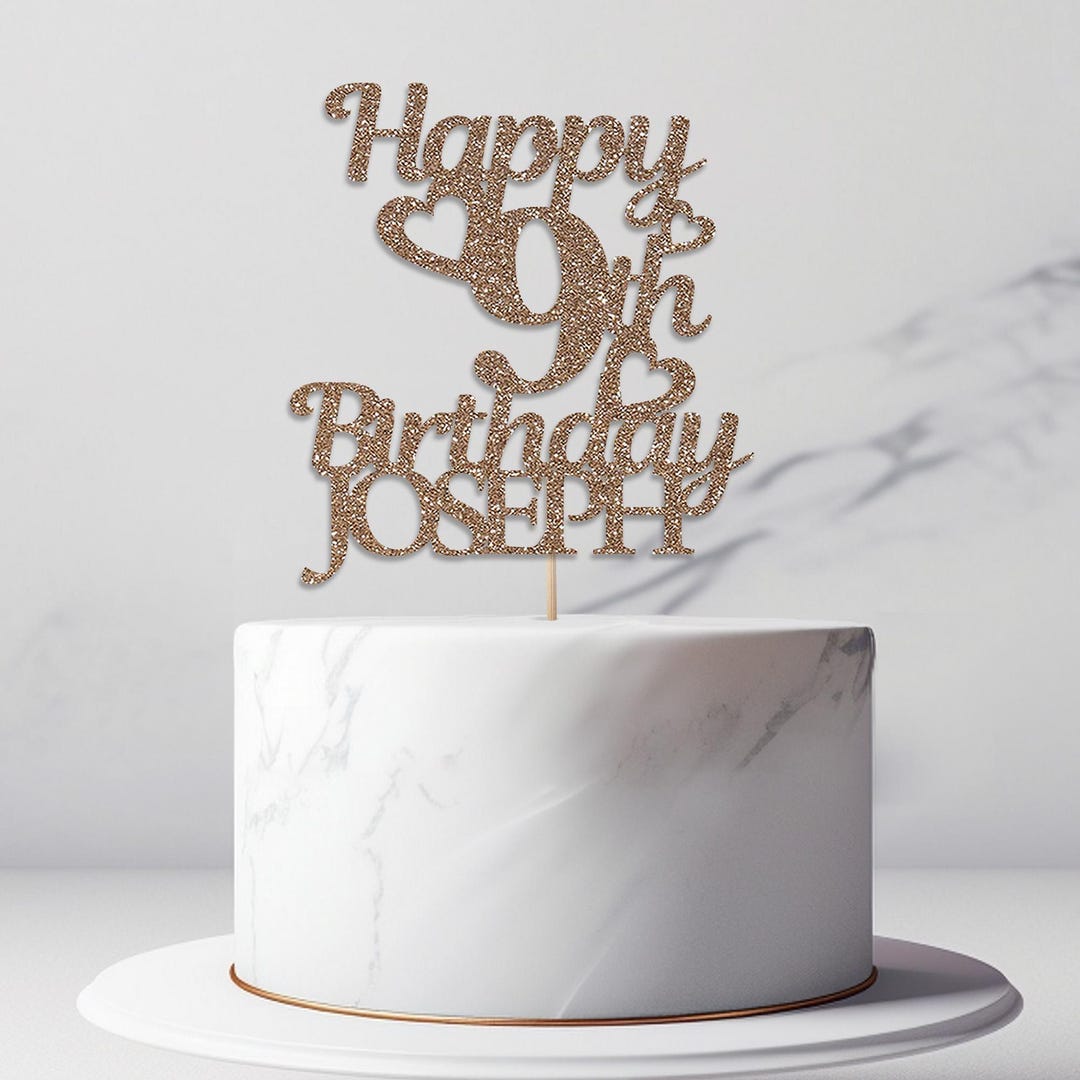 Custom Happy Birthday Cake Topper, Custom Cake Decoration With Any Name ...