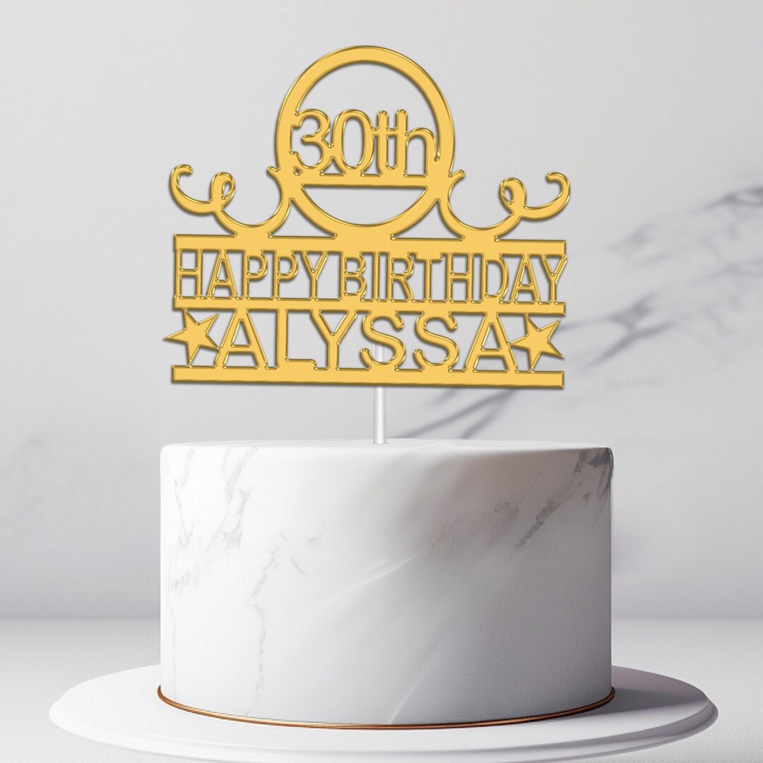 Personalised Birthday Cake Topper Custom Cake Topper Happy Birthday ...