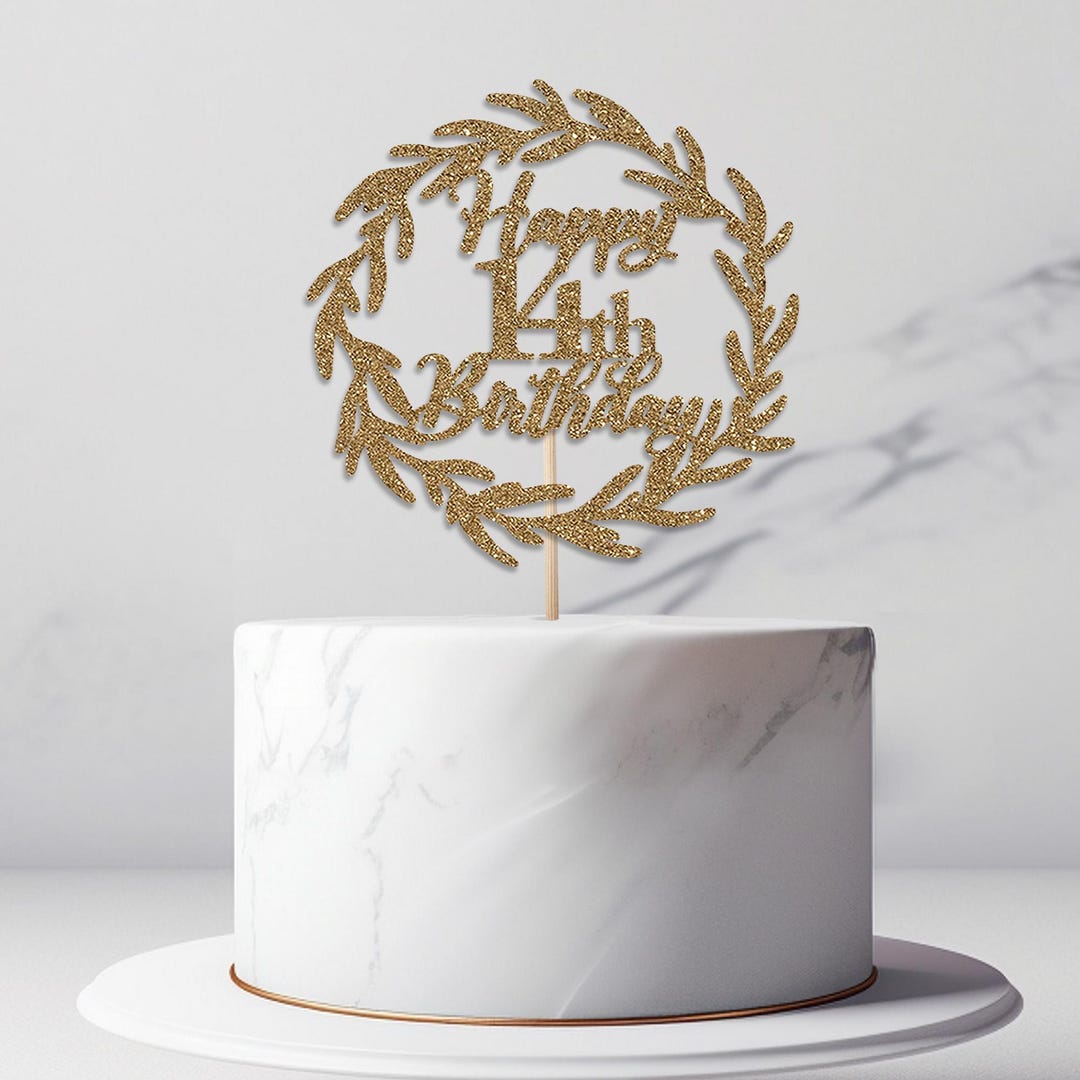 Personalised Happy Birthday Cake Topper, Custom Glitter Cake Topper ...