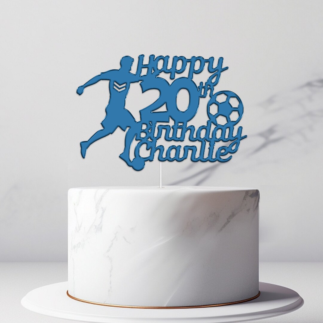 Personalised Happy Birthday Cake Topper Custom Football Lover Acrylic ...