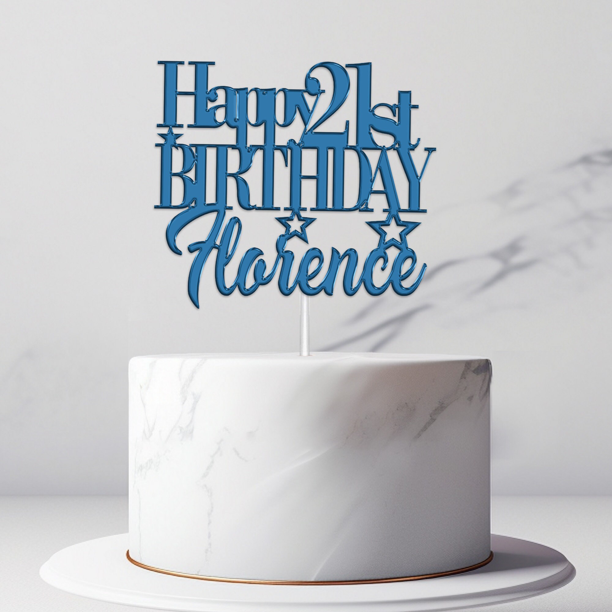 Personalised Happy Birthday Cake Topper | Custom Acrylic Cake Topper ...