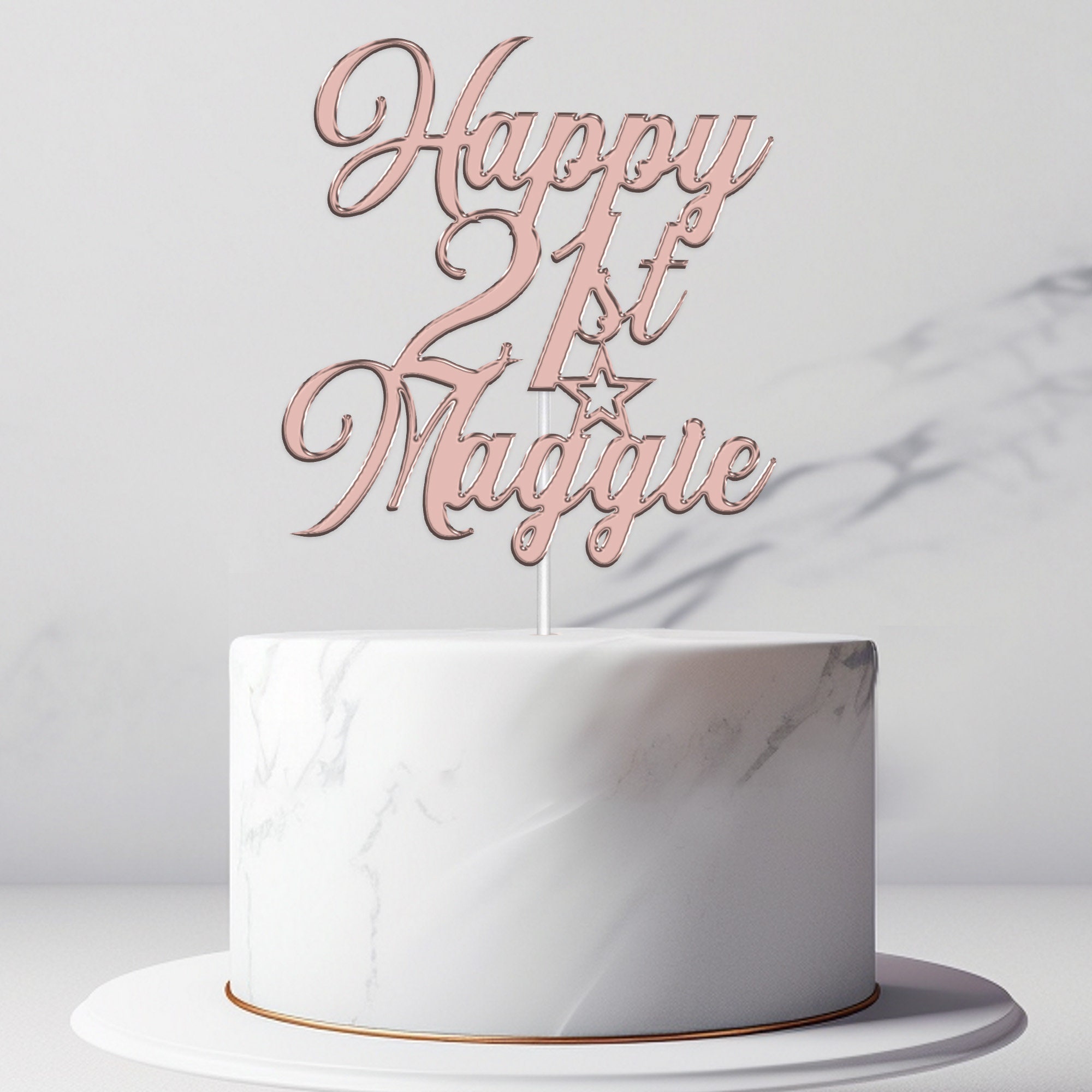 Personalised Happy Birthday Cake Topper | Custom Acrylic Cake Topper ...