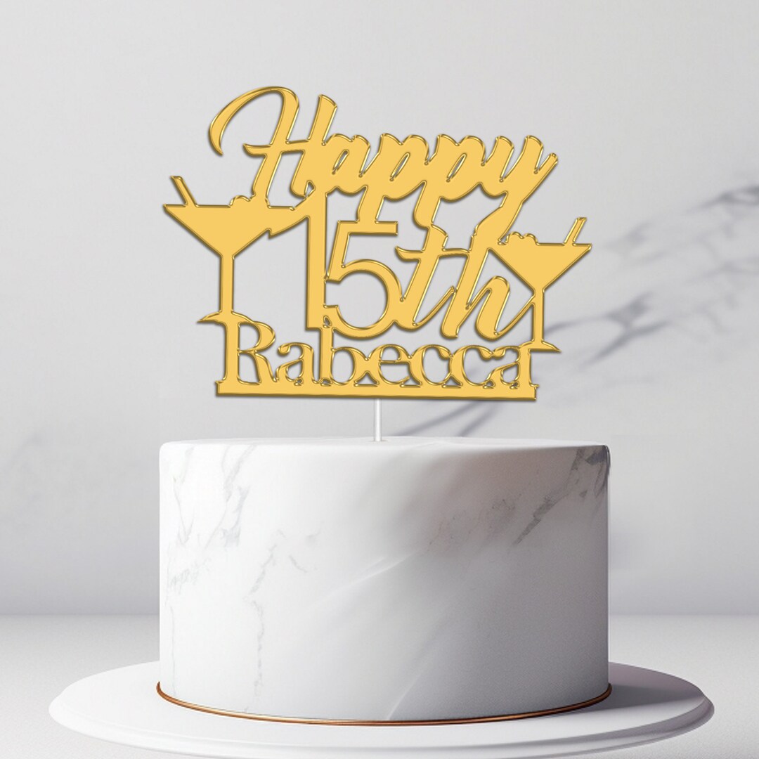 Personalised Birthday Cocktail Cake Topper Cocktail Summer Hen Party ...