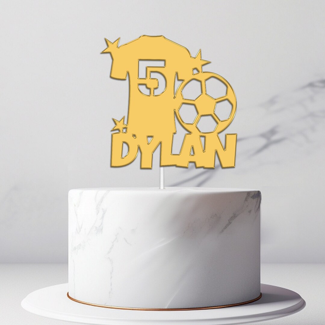 Personalised Birthday Acrylic Cake Topper Custom Colour Any Name & Age ...