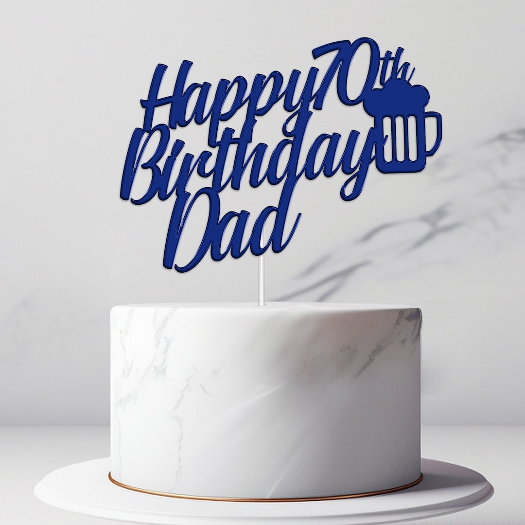 Personalised Happy Birthday Cake Topper | Beer Pint Glass Acrylic Cake ...