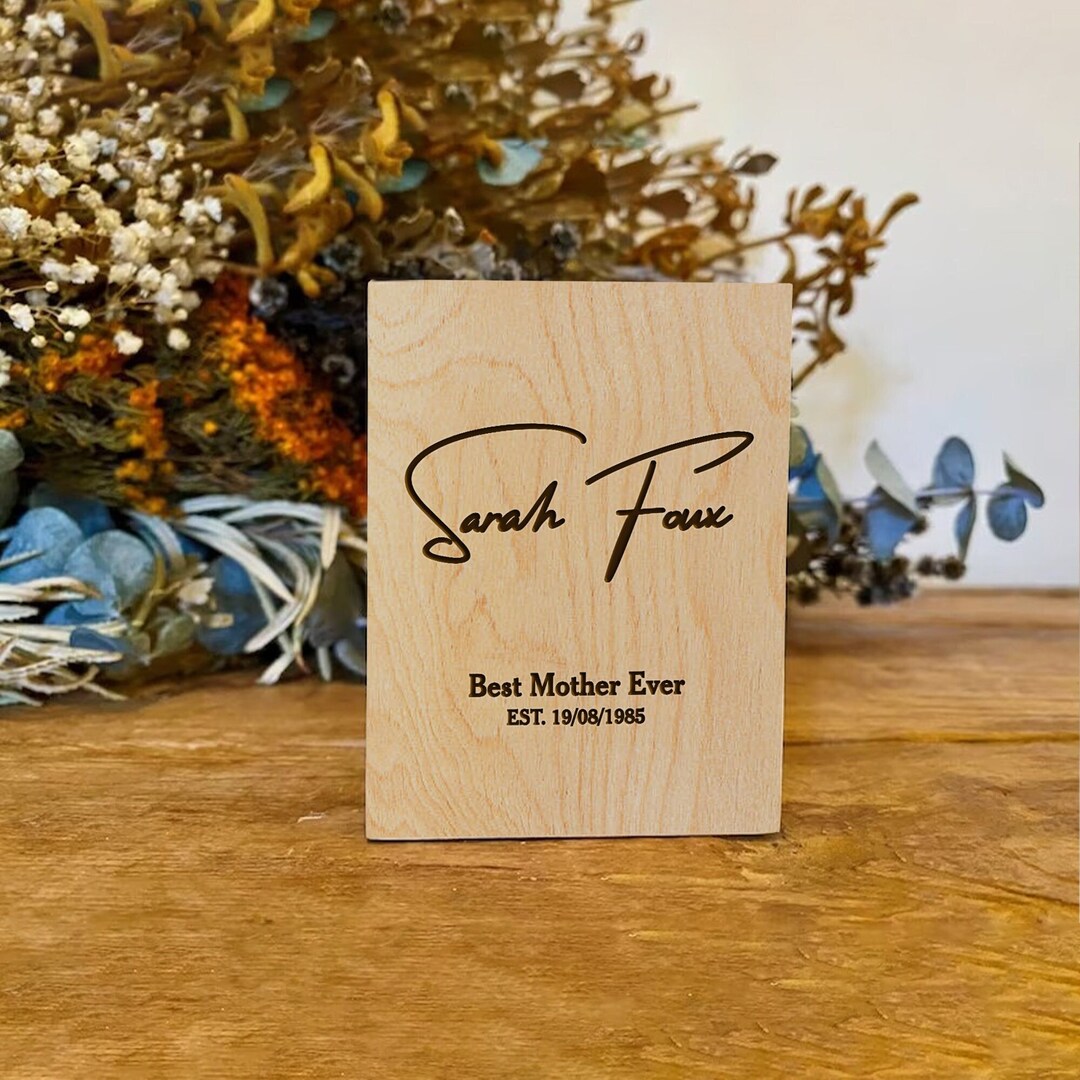 Personalized Engraved Wood Block Signs| Custom Wooden Shelf Sign ...