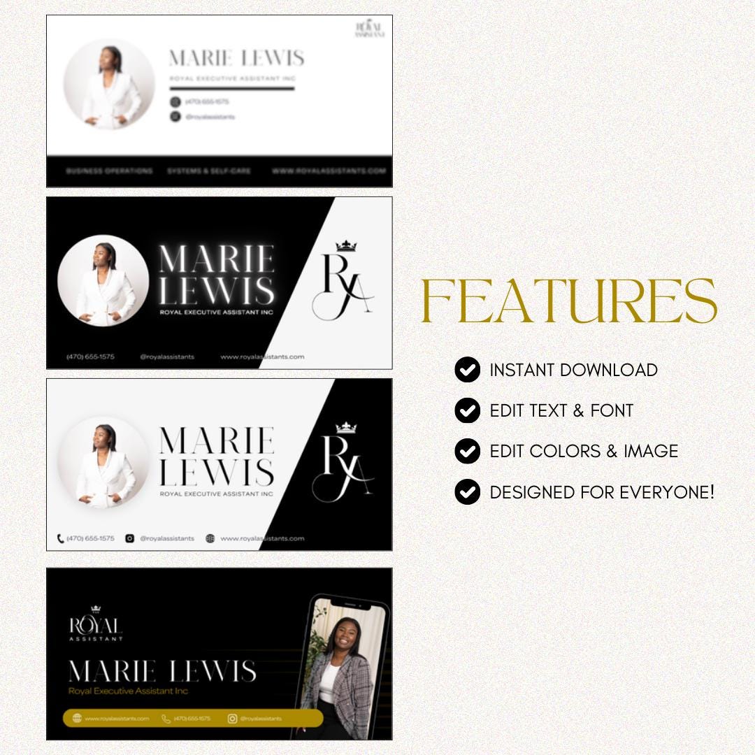 Email Signature Canva Template, Professional Email Signature, Gmail ...