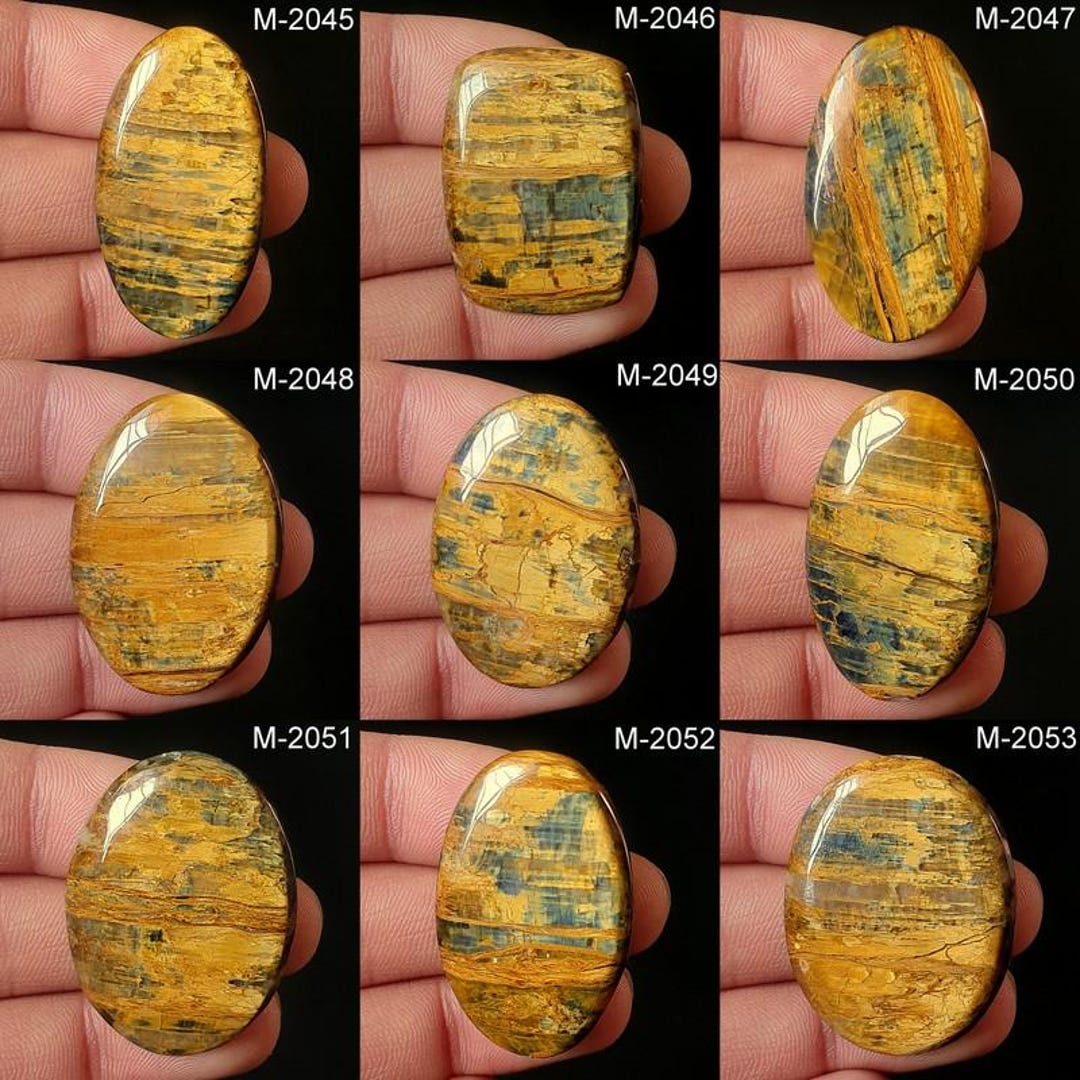 Amazing Gold Blue Nellite Stone Cabochons, Natural Nellite Stone, Flat ...