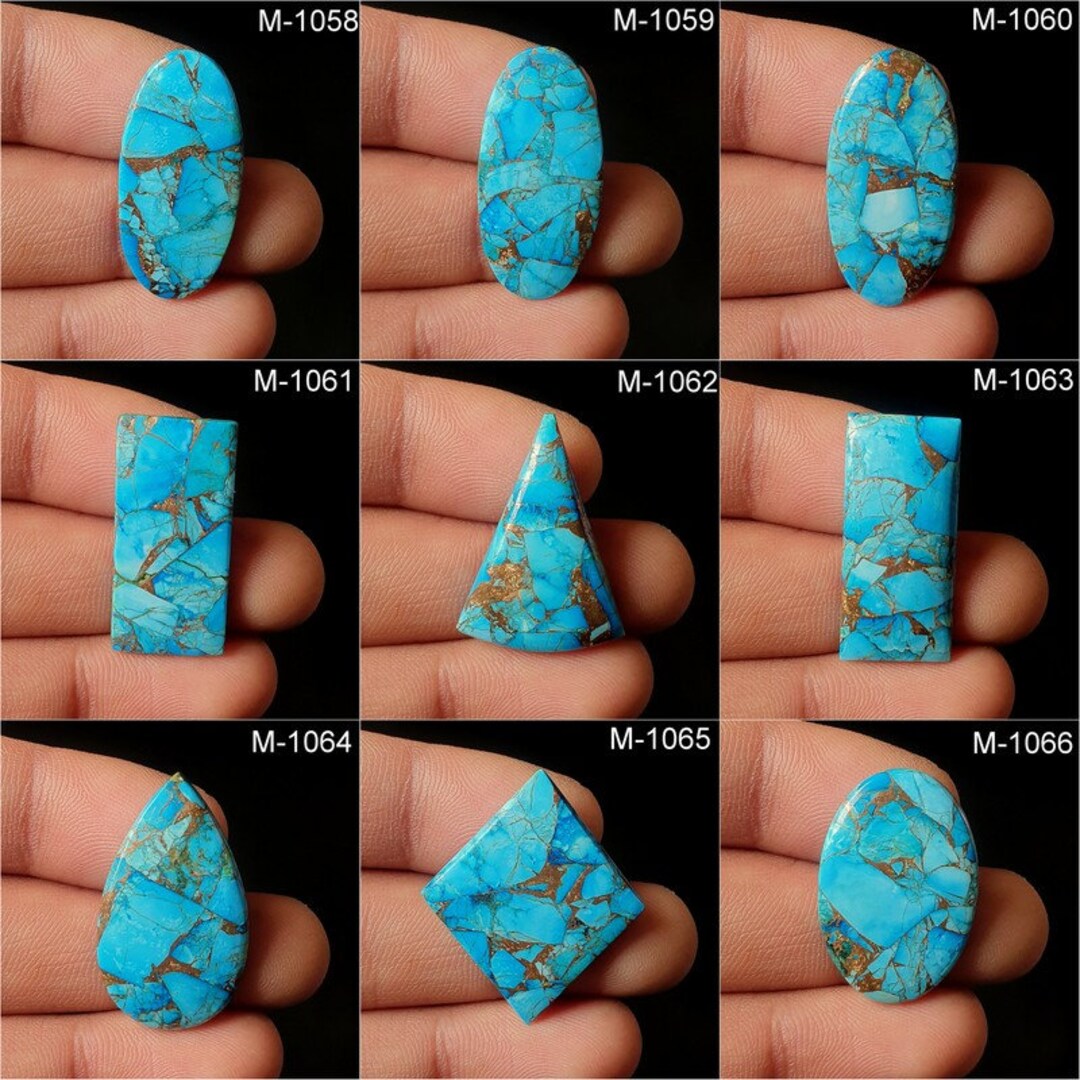 Mohave Blue Copper Turquoise Gemstone, Blue Copper Turquoise Cabochon ...