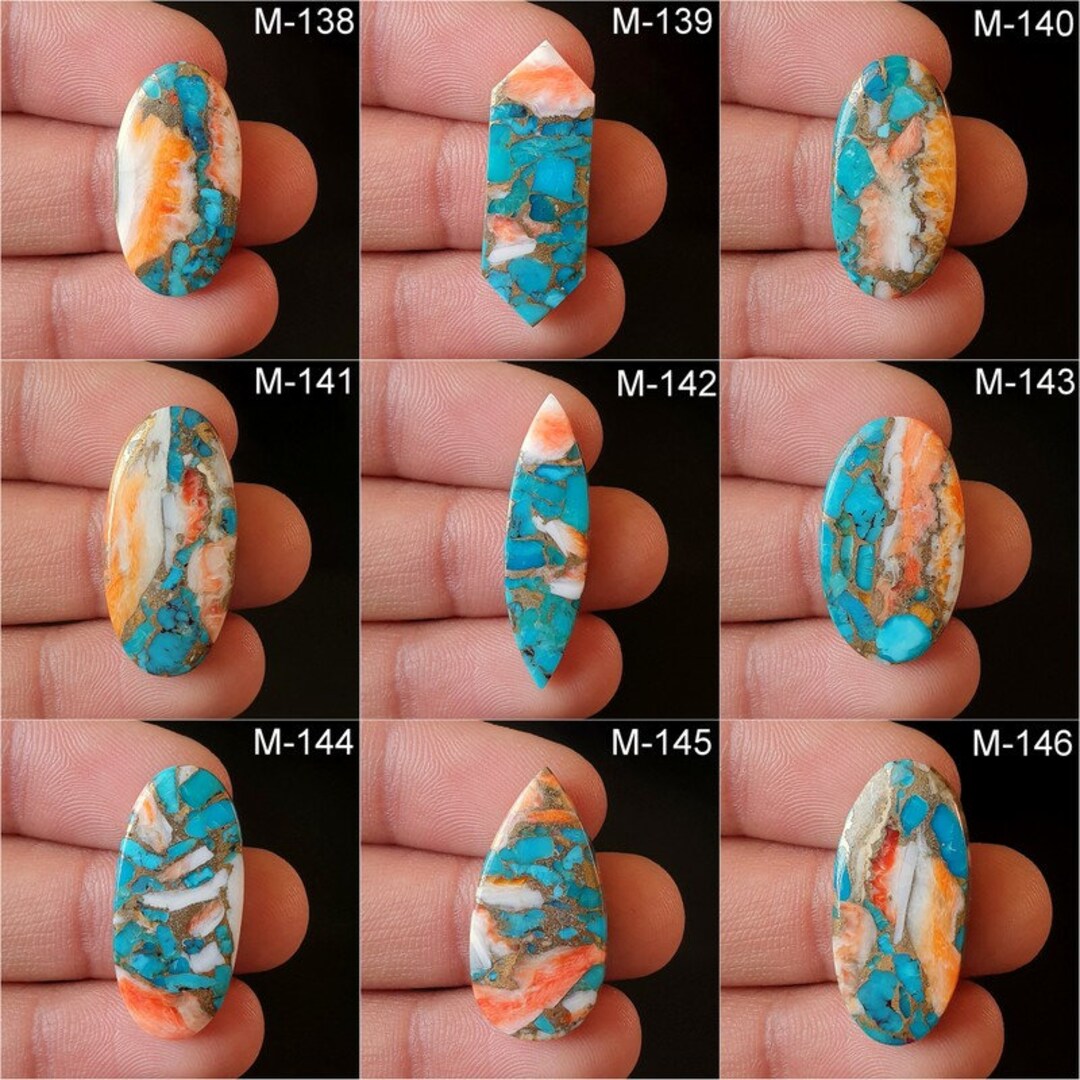 Spiny Oyster Turquoise Gemstone, Spiny Oyster Turquoise Cabochon ...