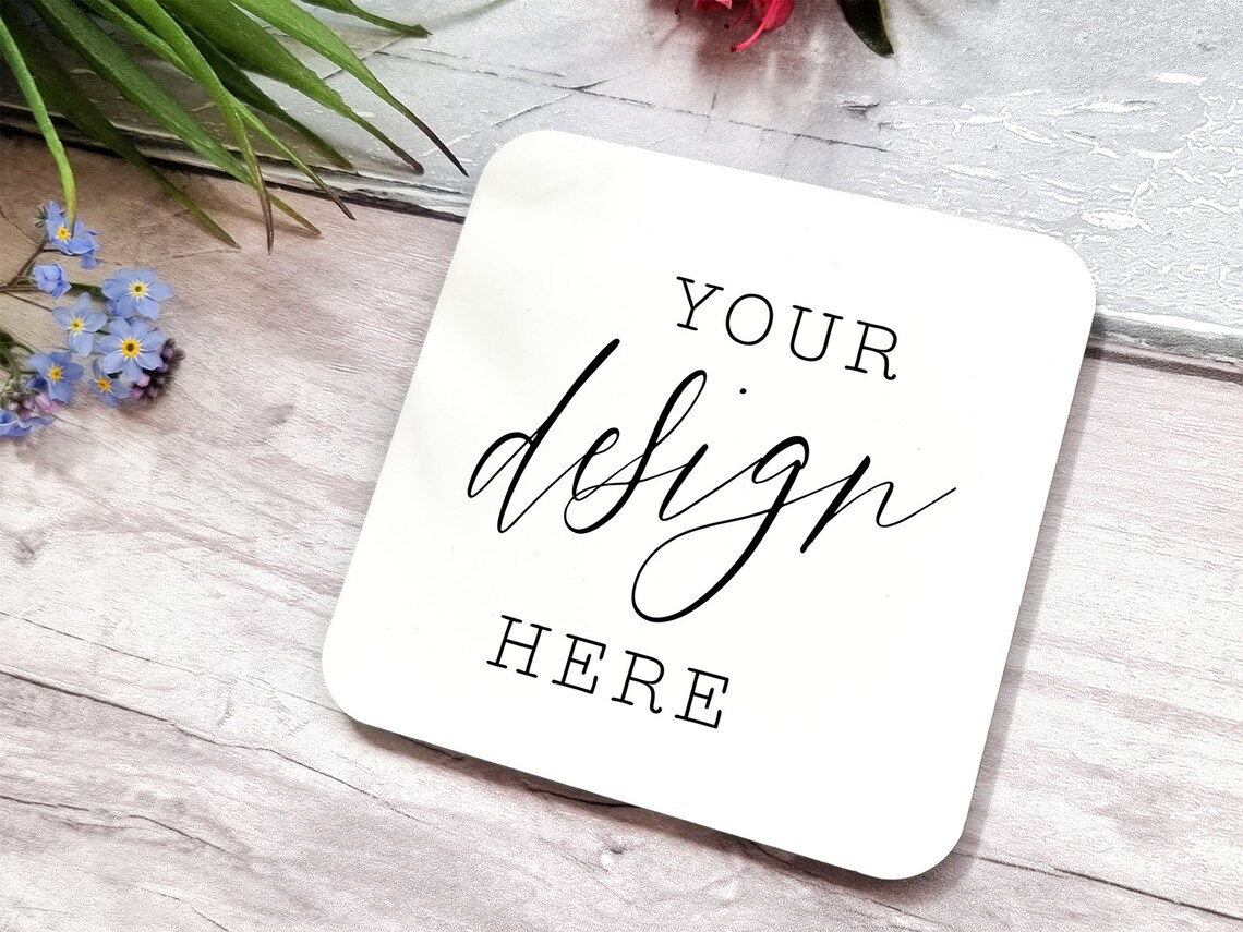 Coaster Mockup / Photoshop Smart Object / Digital Coaster Smart Object ...
