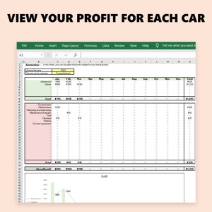 Professional Car Rental Accounting Excel Template - Track Income ...