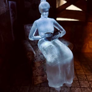 LED Reading Ghost 1:12 Scale Haunted Miniature for Dollhouse in Library ...