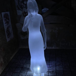 LED Ghost 1:12 Scale Adult and Child Standing Shush Haunted Dollhouse ...