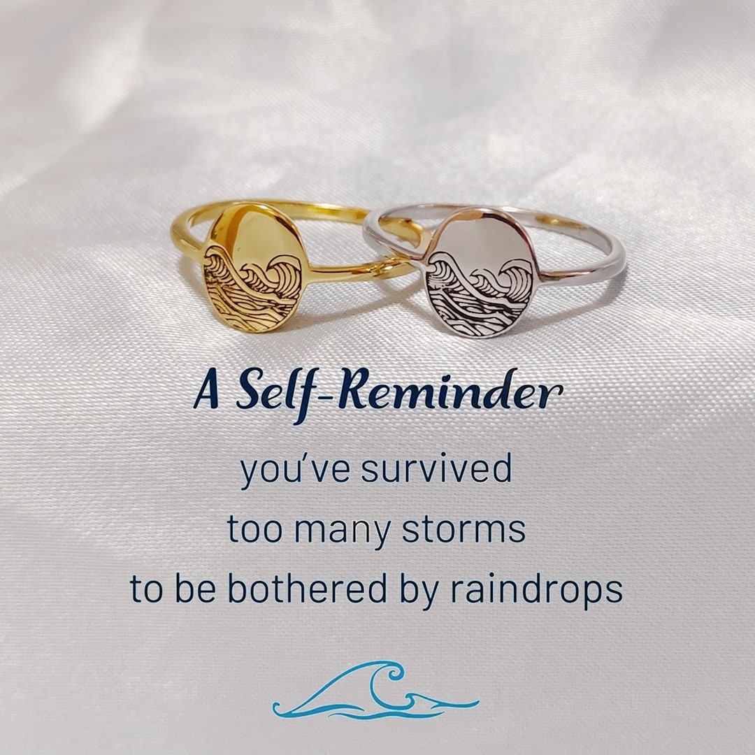 A Self-reminder Gift You've Survived Too Many Storms Ring minimalist ...