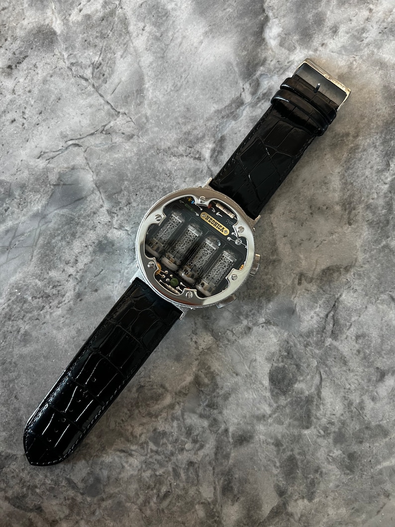 Nixie Tube Clock - Wrist Watch in the Style of "metro". New Model With ...