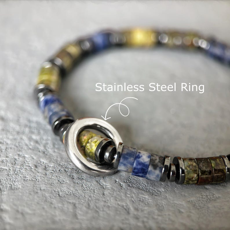 Leadership Men Bracelet, Sodalite, Unakite, Bloodstone, Hematite ...