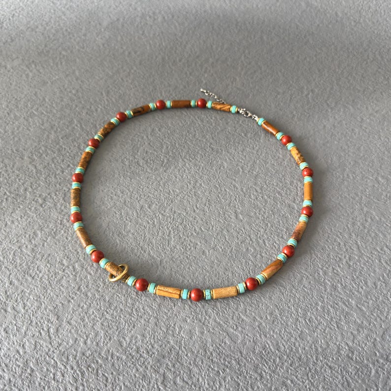 Southwest Style Turquoise Necklace, Picture Jasper Red Jasper Earthy ...