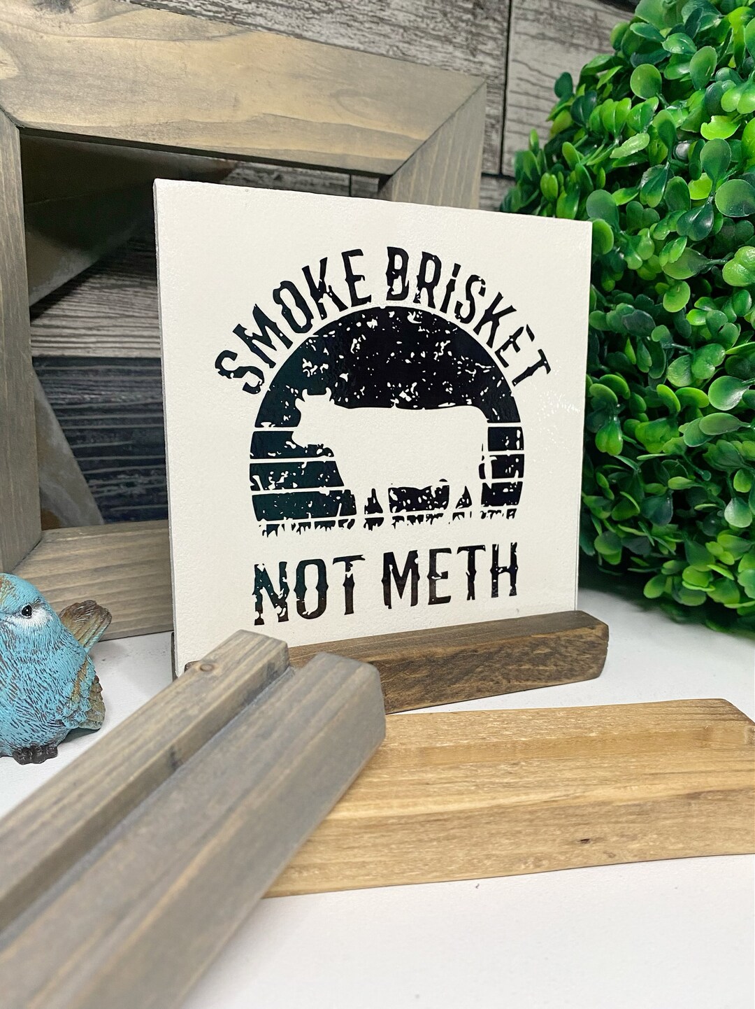 Smoke Brisket Not Meth Funny Kitchen Sign Handmade Gift for - Etsy