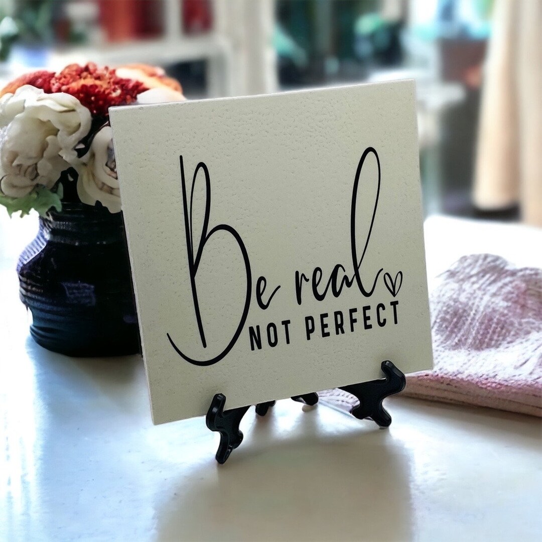 Be Real Not Perfect Wooden Signs for Bedroom Decor, Teen Girl Room ...