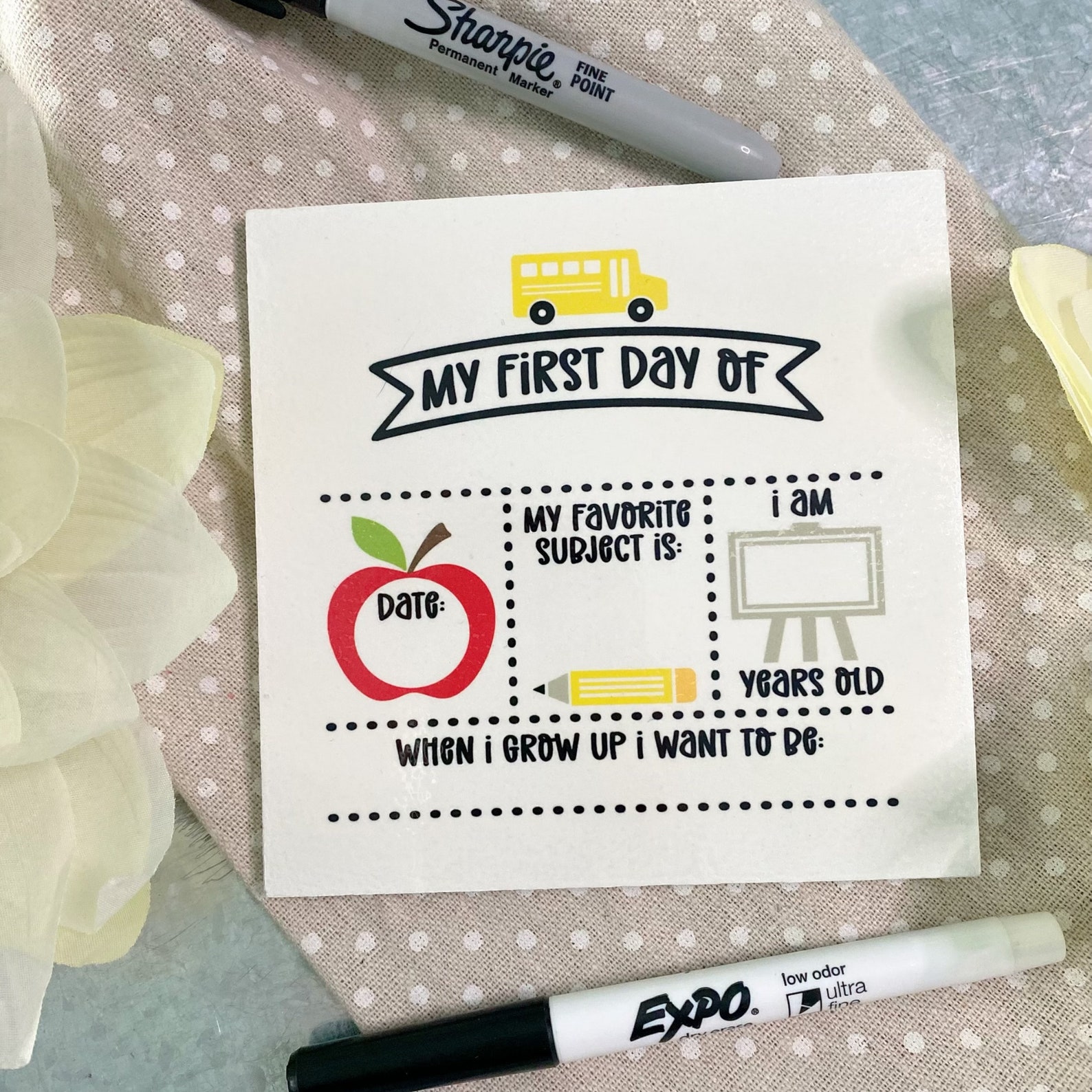 First Day of School Sign Reusable Bookshelf Decor for Kids - Etsy