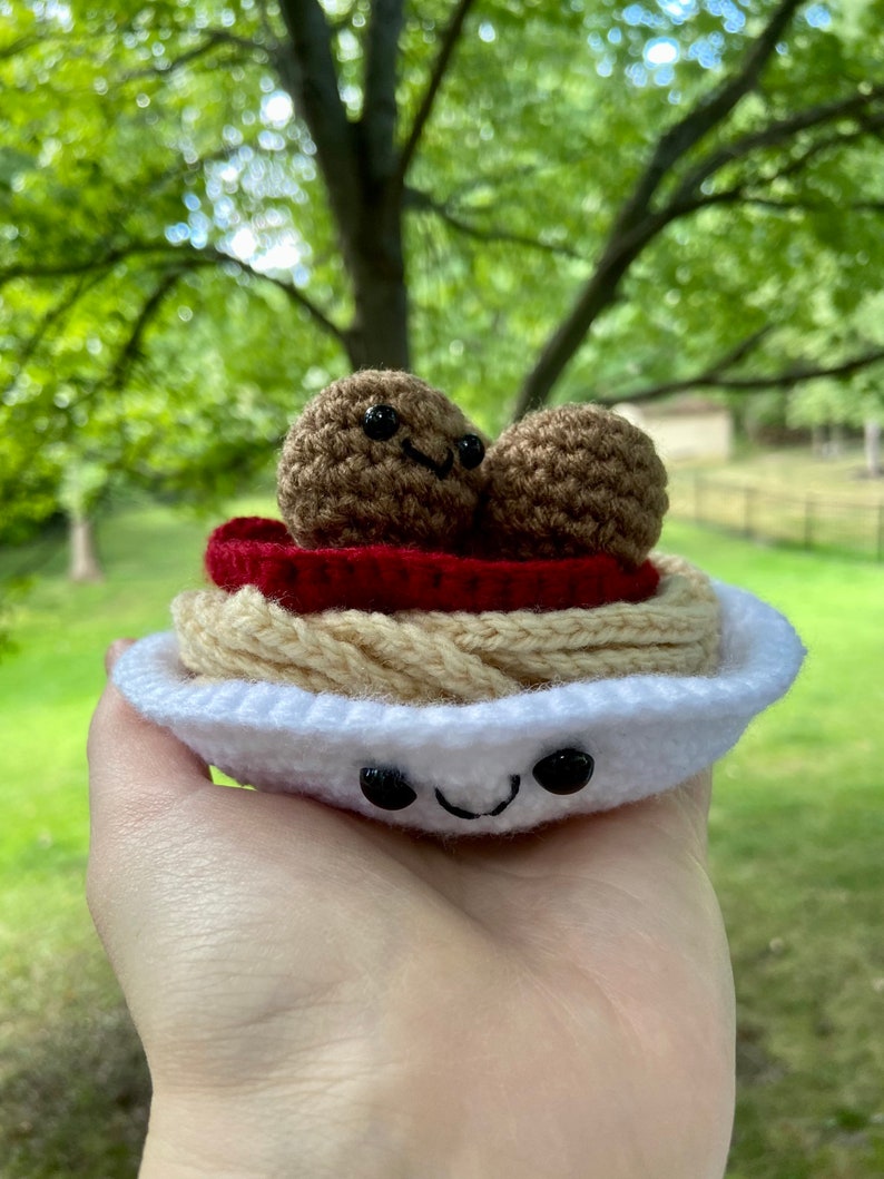 Crochet Spaghetti and Meatballs Amigurumi Plush - Etsy