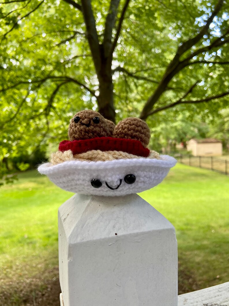Crochet Spaghetti and Meatballs Amigurumi Plush - Etsy