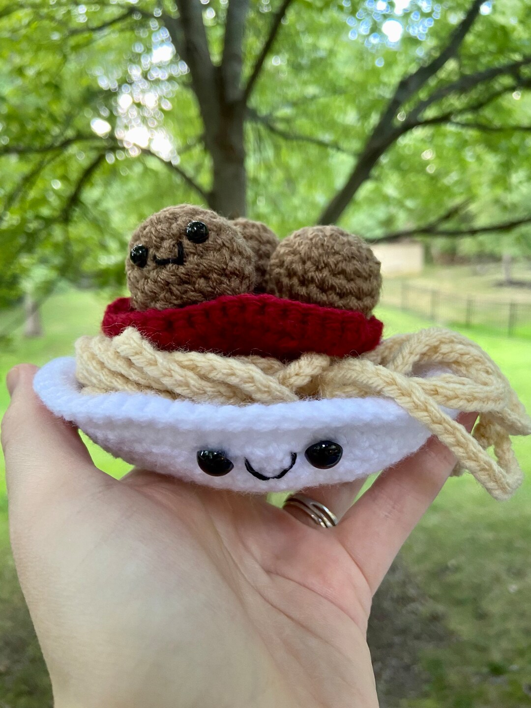 Crochet Spaghetti and Meatballs Amigurumi Plush - Etsy