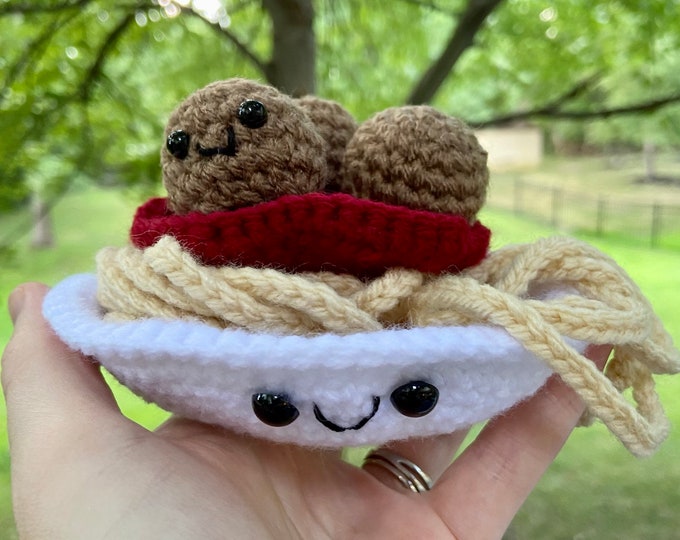 Crochet Spaghetti and Meatballs Amigurumi Plush - Etsy