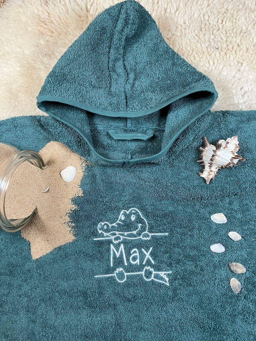 Bath Poncho, Baby Poncho Personalized Embroidered With Animal and Name ...