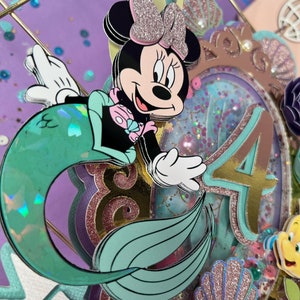 Minnie Mermaid Cake Topper / Minnie Mouse Mermaid Shaker Topper ...