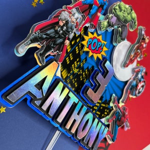 Marvel's Cake Topper Brthday Cake Topper Captan Marvel Nspred Cake ...
