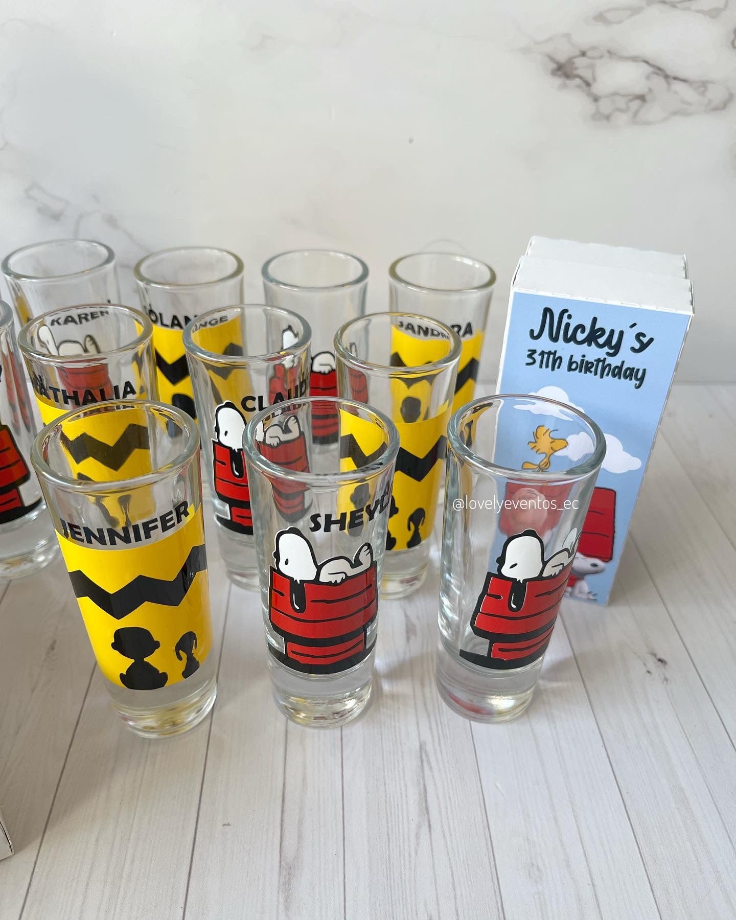 Snoopy Shot Glasses/ Personalized Glasses/ Snoopy Party Decor/ - Etsy